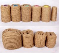 China Customized Length 3mm 5mm 3 Strand Twist Natural Jute Sisal Rope for Cat CE Certificate for sale