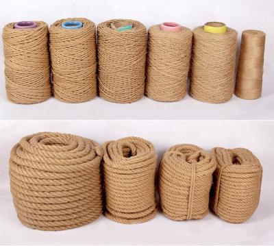 China Customized Length 3mm 5mm 3 Strand Twist Natural Jute Sisal Rope for Cat CE Certificate for sale