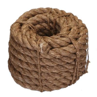China Twice-Durable Jute Rope for Fence Decoration Natural Fiber Material 3 Strand Structure for sale