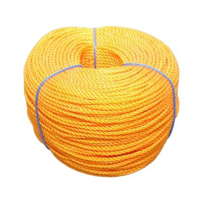 China 12mm 3 Strand Yellow PP Rope with CCS/ABS Certification Guaranteed from YILIYUAN for sale