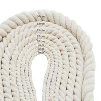 China Cotton Twine String for Package and Gift Rope 4mm-60mm Natrual or Whiten 3/4 Strands for sale