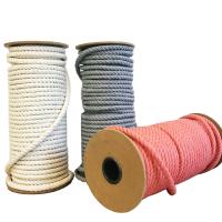 China Custom 3mm 4-Strand Twisted Macrame Cotton Rope with and Colored Design for sale