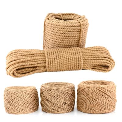 China Specifications 4mm-60mm 3/4 Strands Natural or Whiten Jute Rope Manila Rope Sisal Rope for sale