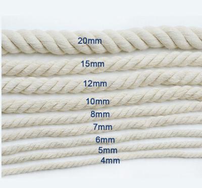 China Twist Braided 100% Natural Cotton Rope Macrame 3mm Specifications 2mm-60mm for sale