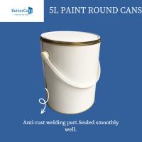 China 5L Round Metal Paint Cans with 178x230mm Dimensions and ICI Gold Lacquer Interior Coating for sale