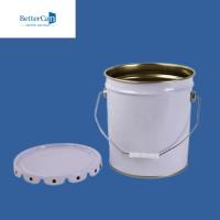 China White 5 Gallon Steel Bucket 365mm Height with 0.35mm ET Material for Marine Coating Packaging for sale