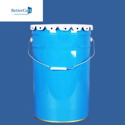China Rustproof Metal Paint Bucket Steel Drum 20 Litre Round Type with 0.32-0.43mm Thickness and 295mm Diameter for sale