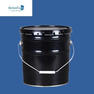 China 5 Gallon 20L Metal Pail Bucket for Chemical Oil Storage - 300mm Diameter with Handle for sale