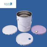 China 5 Gallon Resealable Metal Paint Pail Bucket with Lug Lid - 0.32-0.43mm Tinplate Construction for sale