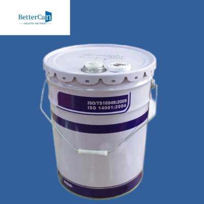 China Anti Rust Metal Paint Bucket 15L 20L With Flower Lid - 0.32-0.43mm Steel Thickness For Engine Oil Packaging for sale