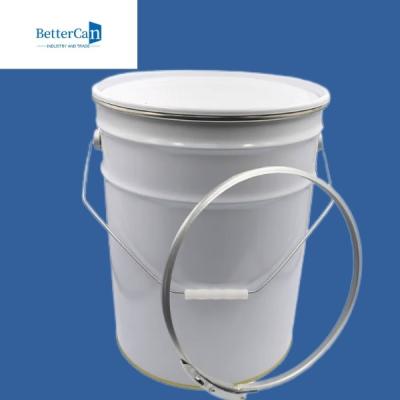 China 18L 20L Metal Pail Buckets for Chemical Oil Storage with 0.32-0.43mm Steel Thickness and Tamper-Proof Seal for sale