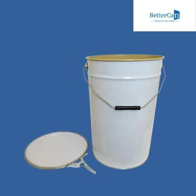 China 25L Metal Paint Bucket 0.28mm-0.43mm Tinplate Drum with Easy Pour Spout for Industrial Storage for sale