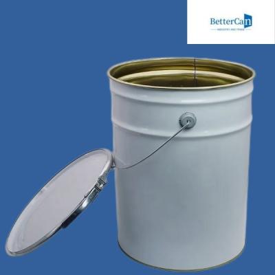 China 20L 5-Gallon Round Metal Paint Pail with Screw Cap - Industrial Empty Paint Tins for Chemical Storage for sale
