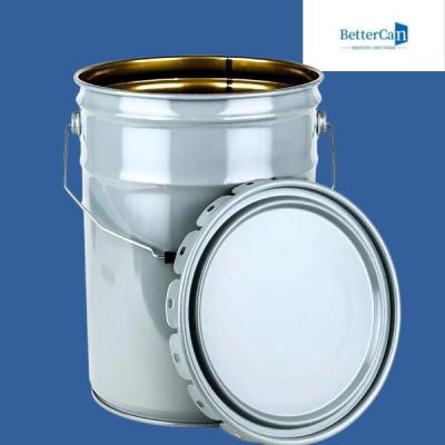 China UN Approved 20L Metal Paint Bucket with Flower Lug Lid - 300mm Top Diameter × 365mm Height for Chemical Storage for sale