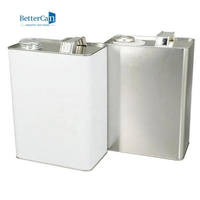 China White Rectangular 1 Gallon Metal Can 167x105x260mm Tinplate Engine Oil Container for sale