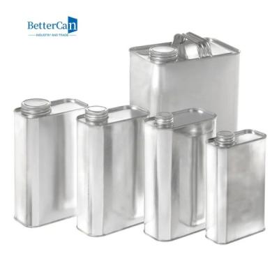 China 1 Gallon UN-Certified Metal Can Container 4L Square Oil Tin with Metal Handle for Engine Oil Packaging for sale