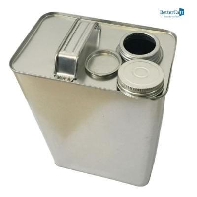 China F Style Engine Oil Tin Can 176x110x240mm Custom Printing Metal Container 4L Capacity for sale