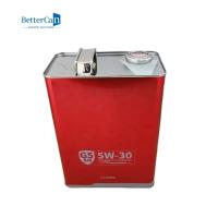 China 1 Gallon Rectangular Engine Oil Tin Can with Pressure Cap - 4 Liter Metal Container for Motor Oil Storage for sale