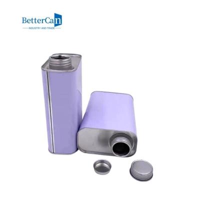 China 1 Liter Square Tin Can 26mm Painting Tin Cans Easily Open For Engine Oil for sale