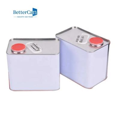 China 2-Liter Square Marine Engine Oil Tin Can with 40mm Screw Cover - 167x86x174mm Dimensions for Industrial Lubricant Storage for sale