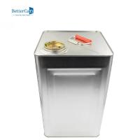 China Empty Silver Paint Cans 18L 20L Square Metal Buckets with 0.28mm-0.35mm Gauge for Industrial Packaging for sale