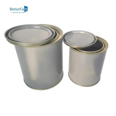China 1 Liter Round Automotive Paint Cans with Triple Lid Seal - 107mm Diameter x 130mm Height Custom Empty Tins for sale