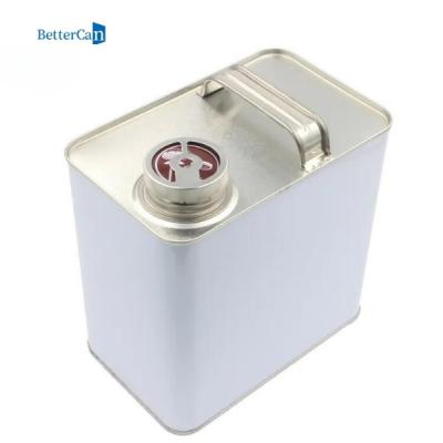 China ISO9001 Certified 4L & 2L Rectangular Metal Paint Tins with Spout Cap - Leak-Proof Car Paint Containers for sale