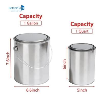 China 1 Liter Round Paint Tin Cans - 107mm Diameter x 120mm Height Empty Quart Metal Containers for Solvent Coatings for sale