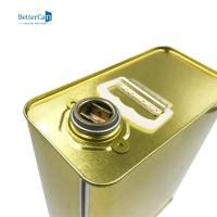 China 1 Gallon Engine Oil Metal Paint Cans with Pressure Screw Cap - 4 Liter Rectangular Tin Containers for Industrial Coatings for sale