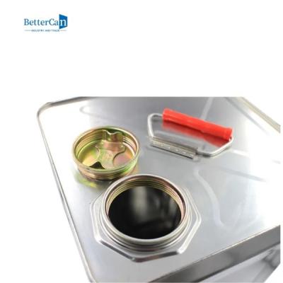 China 20 Liter Square Paint Tin Can with Oil Nozzle Cover Lid - 0.23mm-0.35mm Thickness for Industrial Coatings for sale