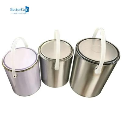 China Round Empty 1 Gallon & 1 Quart Paint Cans - Unlined Tin Pails for Professional and DIY Use for sale