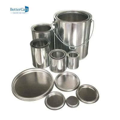 China Small Unlined Paint Cans Round Metal Empty Containers 1 Quart & 0.5 Liter Sizes With Secure Lids for sale
