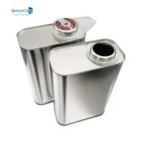 China 2.5L Empty Paint Tin Cans 1 Gallon Square Tinplate Container with Pressure Cap 0.23-0.35mm Thickness for sale