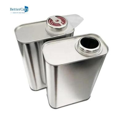 China 2.5L Empty Paint Tin Cans 1 Gallon Square Tinplate Container with Pressure Cap 0.23-0.35mm Thickness for sale