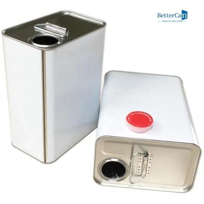 China 5L Square Tin Canister 167×105×320mm with Plastic Cap for Hardener and Coating Storage for sale