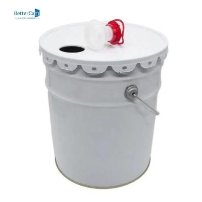 China 20L Conical Paint Tin Can with Metal Lid - 365mm Height Industrial Paint Pail for Controlled Pouring and Storage for sale