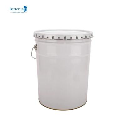 China Custom Round Printing Open Oil Drum Paint Buckets 16L 18L 20L 25L Tinplate Containers for sale