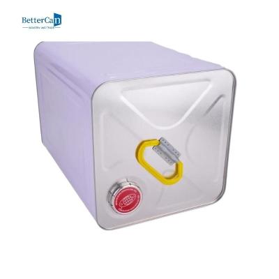 China 20L Square Tin Metal Paint Bucket with Metal Lid - 5 Gallon Capacity, 0.28-0.38mm Thickness for Industrial Use for sale