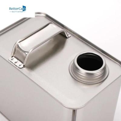 China Empty Square 4L Paint Tin Cans with Lid - Tinplate Metal Oil Containers 0.23-0.35mm Thickness for sale
