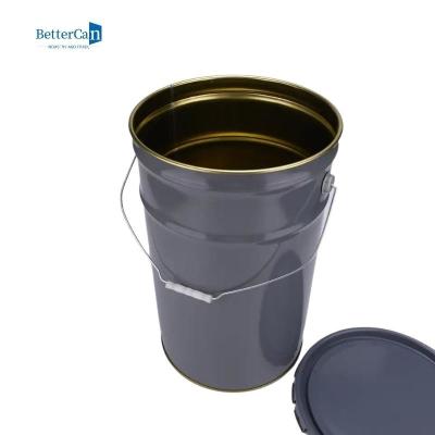 China 25 Liter Empty Paint Bucket with Welding Coating Protection - Galvanized Tinplate Construction 0.23-0.35mm Thickness for sale