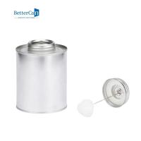 China 473ml 1 Pint Industrial Paint Tin for PVC Glue with Screw Top and Ball Brush - 84mm Diameter × 97mm Height for sale