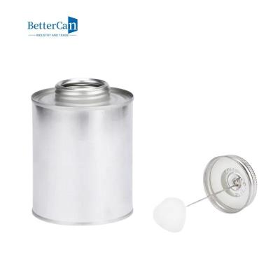 China 473ml 1 Pint Industrial Paint Tin for PVC Glue with Screw Top and Ball Brush - 84mm Diameter × 97mm Height for sale