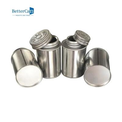 China 118ml Cylindrical Tin Can with Brush for PVC/CPVC Glue Cement Packaging - 54mm Diameter × 71mm Height for sale
