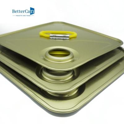 China 18L 20L Square Tin Can Components L237×W237 with Custom Handle and Cap for Chemical Packaging for sale