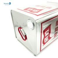 China 10L Food Grade Olive Oil Tin Can with Plastic Ring Pull - 0.28-0.38mm Thickness for Palm Oil Packaging for sale