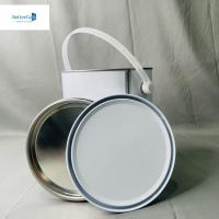 China 1 Gallon White Paint Tin Cans 4 Liter Round Metal Container with 0.21-0.28mm Thickness for Industrial Coatings for sale