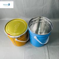 China 5 Liter Conical Bucket With Printing Color Metal Handle Paint Container for sale