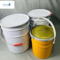 China 0.35mm White Coating Metal Pail with Handle - 5 Liter Capacity, 195mm/175mm Diameter Lock Ring Bucket for sale