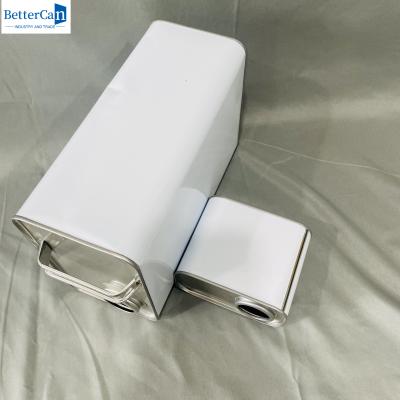 China White Automotive Paint Cans 1 Gallon 4L Empty Metal Containers with 0.23-0.25mm Thickness for sale