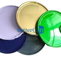 China Gold Tin Pail With Lock Hoop Tin Accessories Flower Lug Lid 0.38mm Gauge OEM Thickness And Color for sale